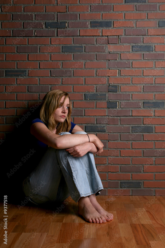 woman alone depicting mental health concept of depression Stock Photo ...