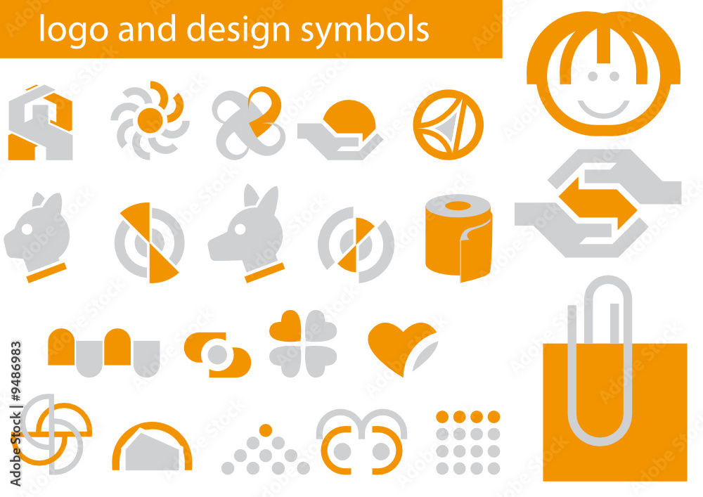 Vector set of logo and design symbols Stock Vector | Adobe Stock