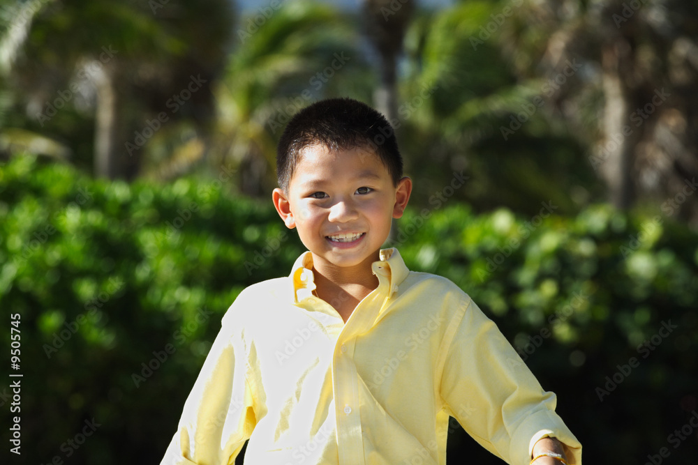 Young boy in a nature scene Stock Photo | Adobe Stock