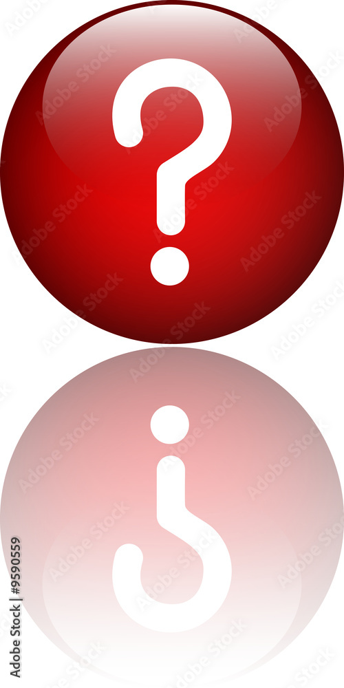 question mark red button with reflection Stock Illustration | Adobe Stock