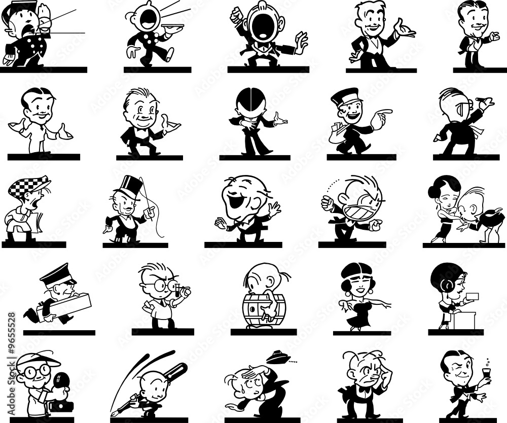 Cartoon characters Stock Vector | Adobe Stock