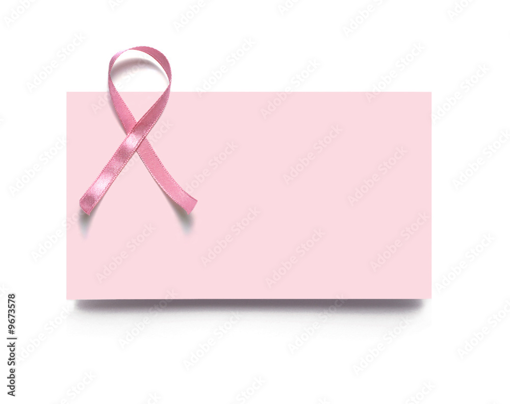 pink ribbon, business card, breast cancer Stock Photo | Adobe Stock