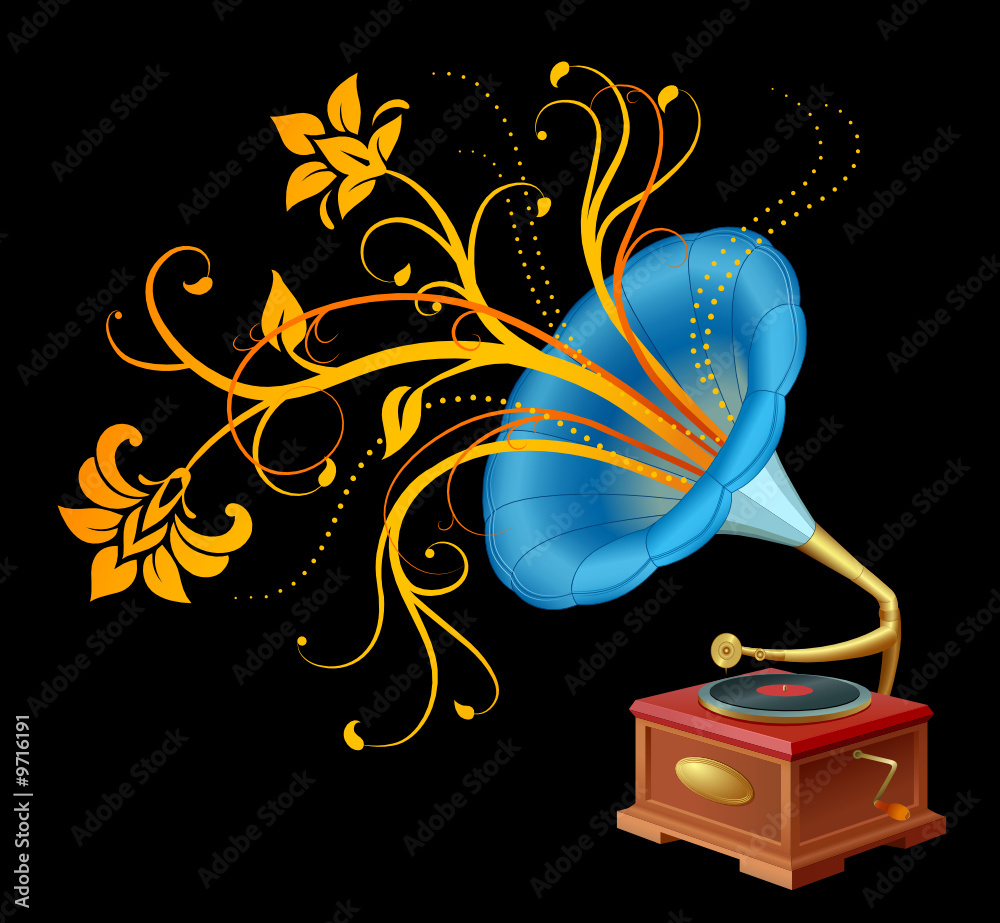 gramophone Stock Vector | Adobe Stock