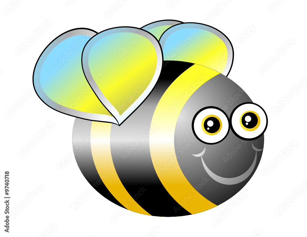Cartoon Buzzing Bee Stock Vector | Adobe Stock