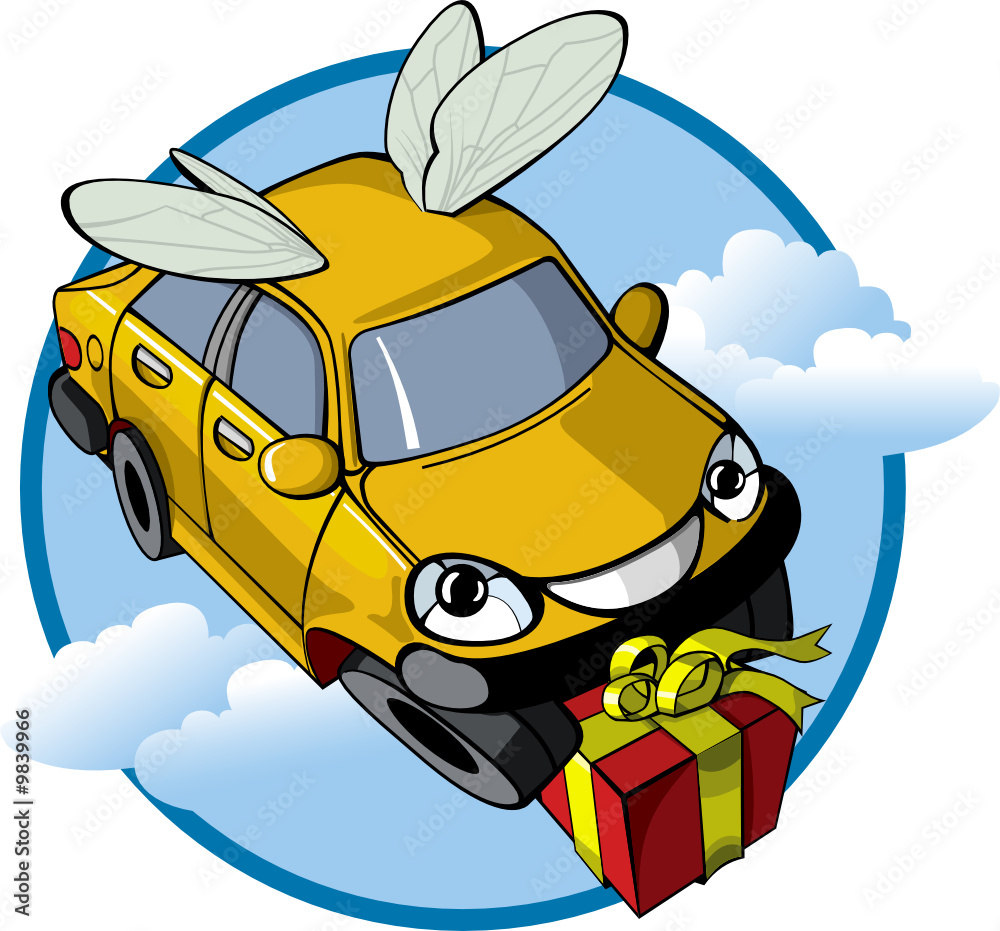 Flying car Stock Vector | Adobe Stock