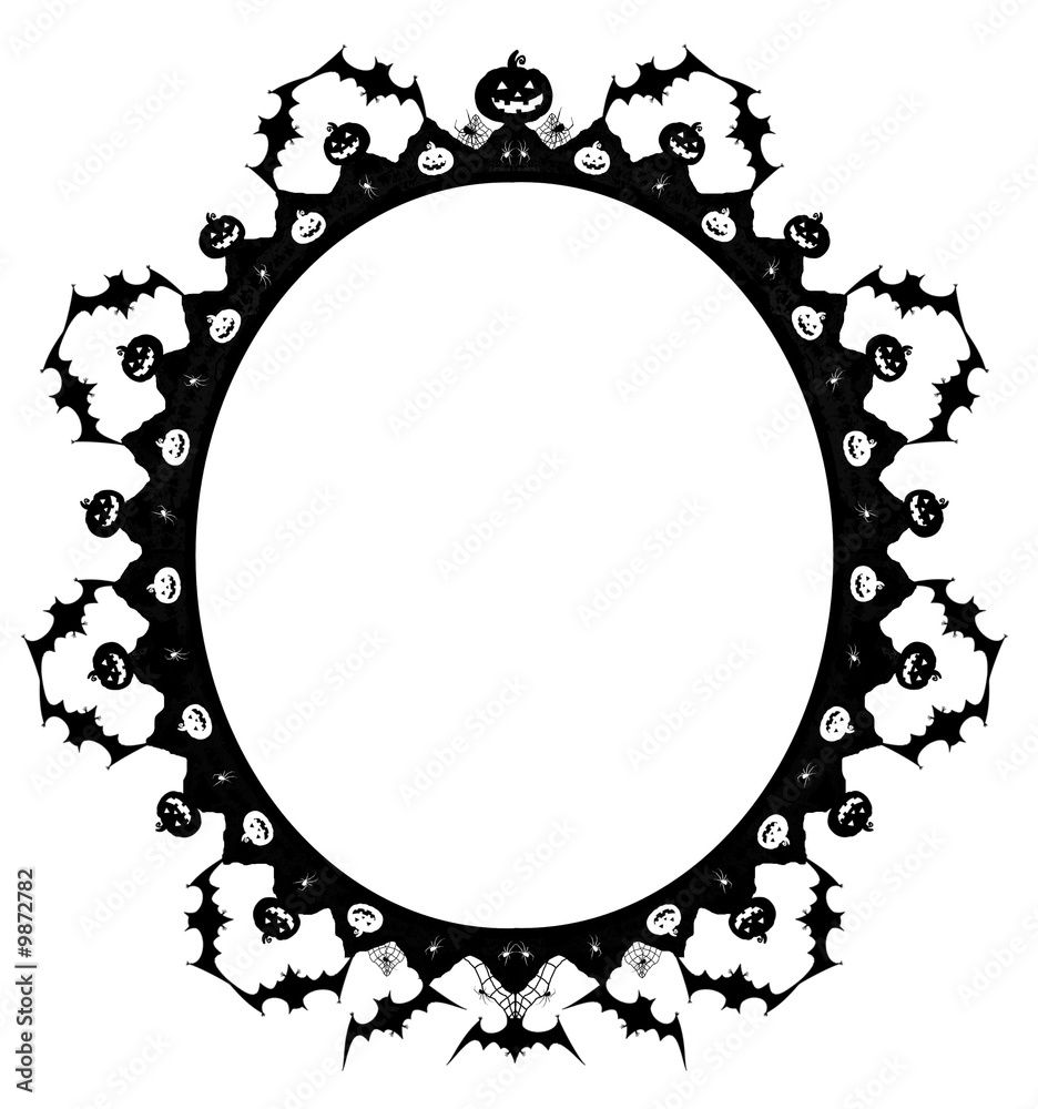Darkness Halloween Oval Frame - with isolated clipping Stock ...