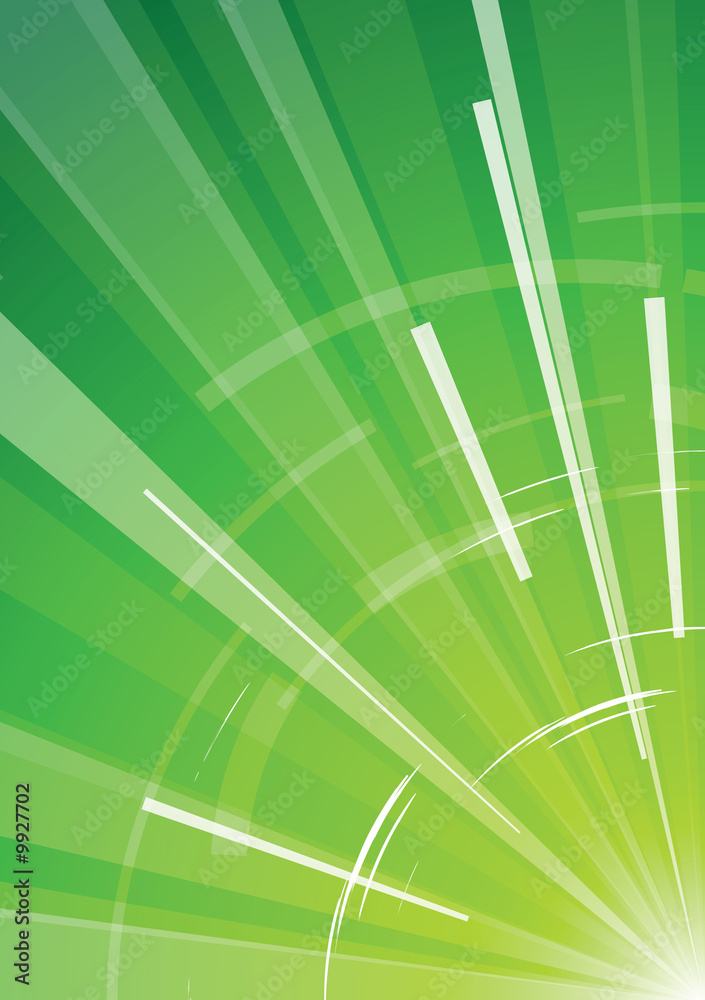 Abstract green background with white rays Stock Illustration | Adobe Stock