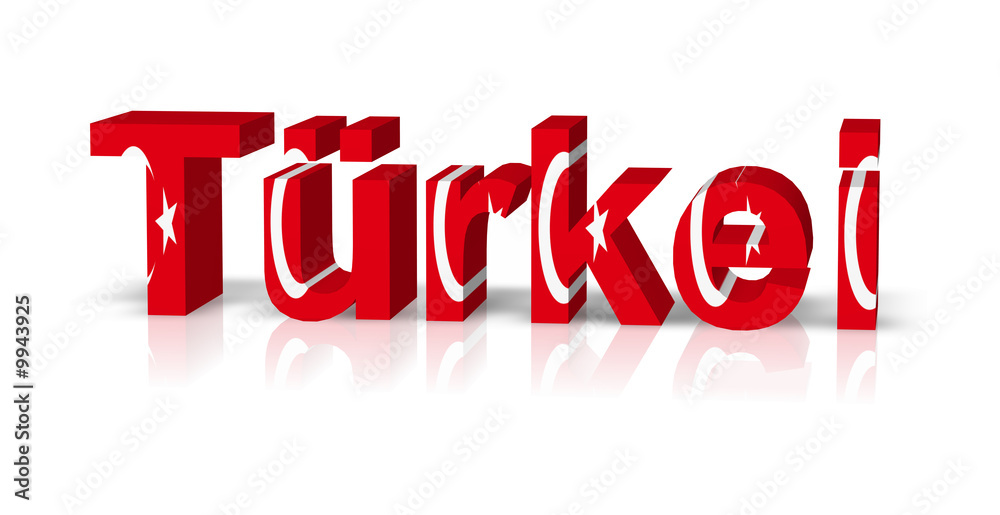 türkei 3d text symbol reflektion Stock-Illustration | Adobe Stock