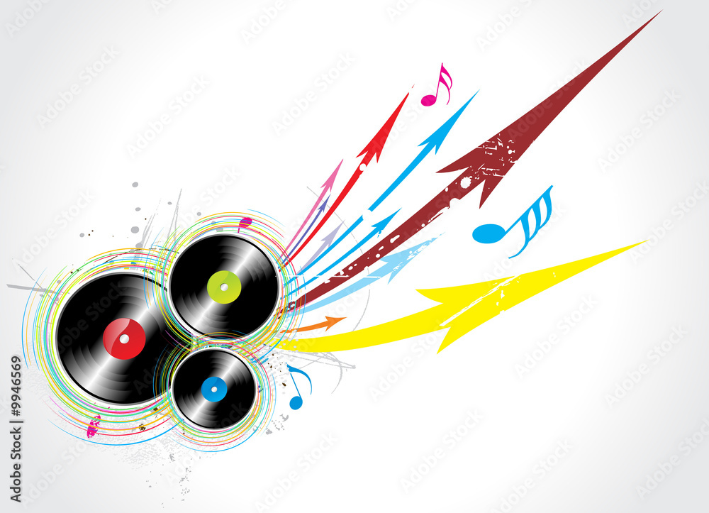 Vinyl Rasta music note Stock Illustration | Adobe Stock