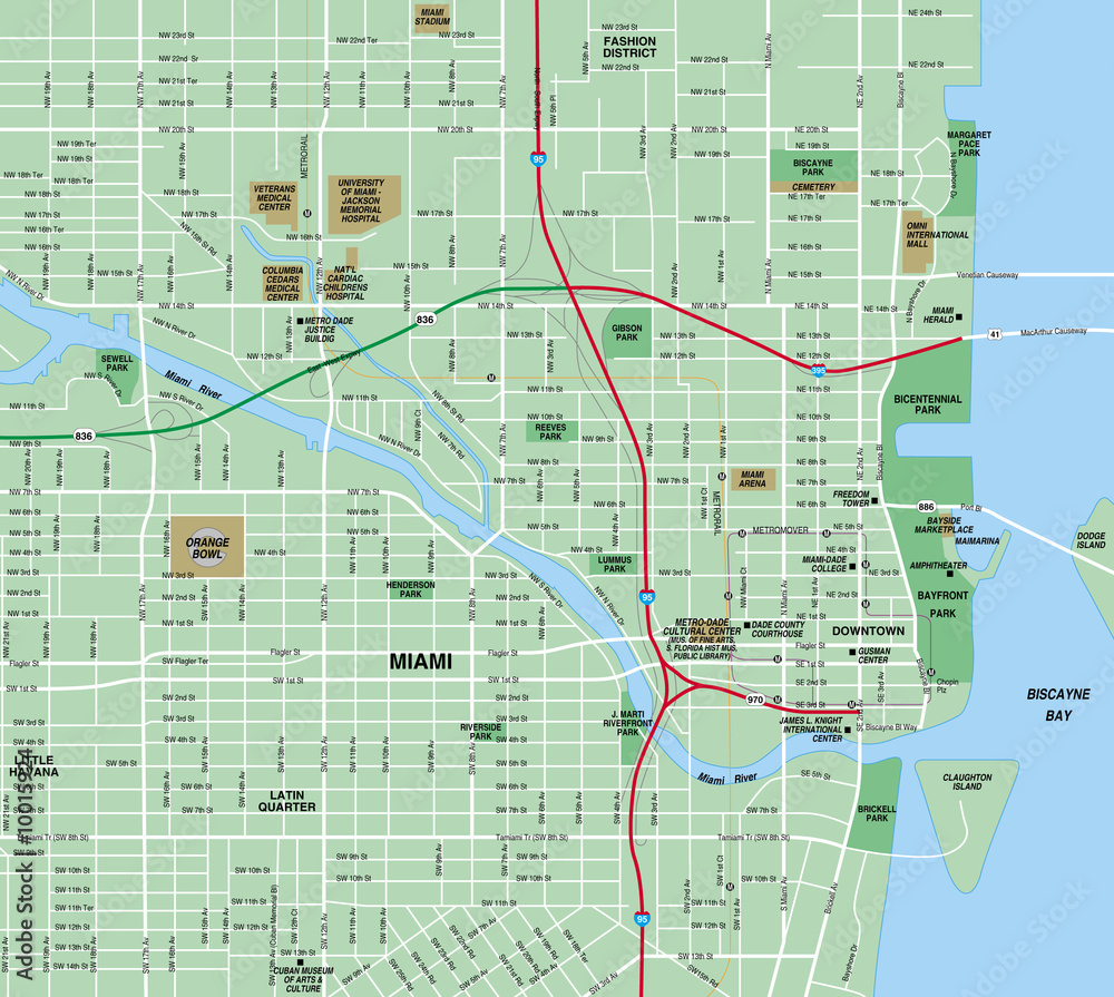 Street Map Of Downtown Miami