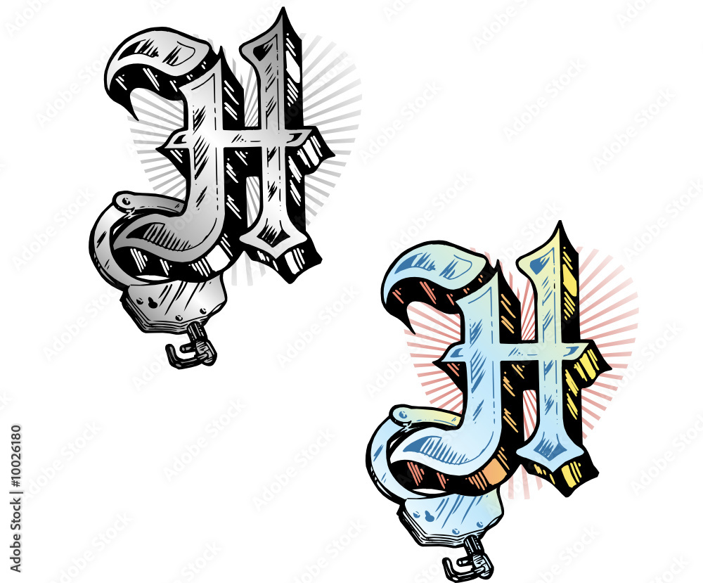 Script Letter H Tattoo