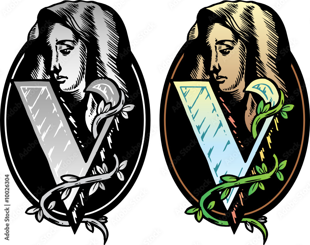 V Letter Design Tattoo