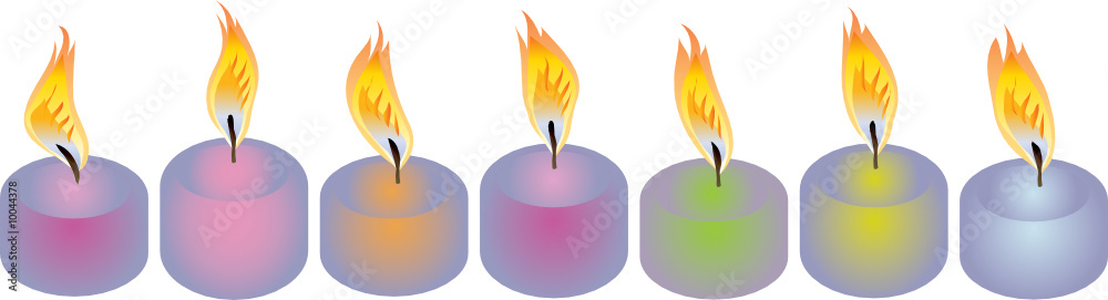 Candle border on a white background Stock Vector | Adobe Stock
