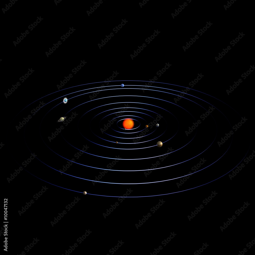 schematical image of the solar system. .With Clipping Path Stock ...