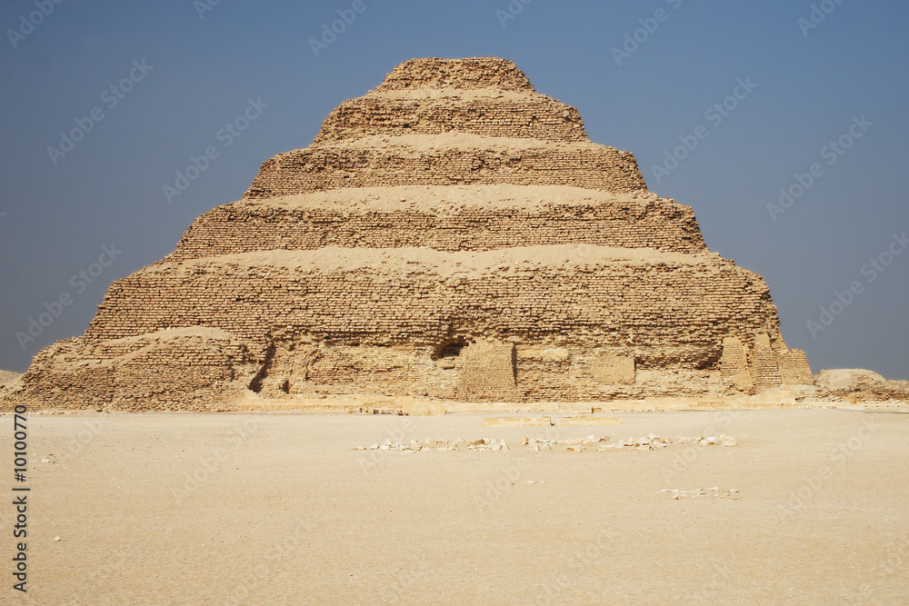 Poster Ancient step pyramid of Djoser (Zoser) in Egypt, near Cairo ...