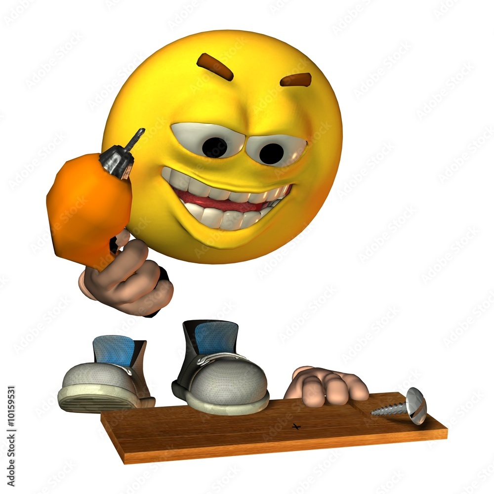 Smilie Heimwerker Bohrer Stock-Illustration | Adobe Stock