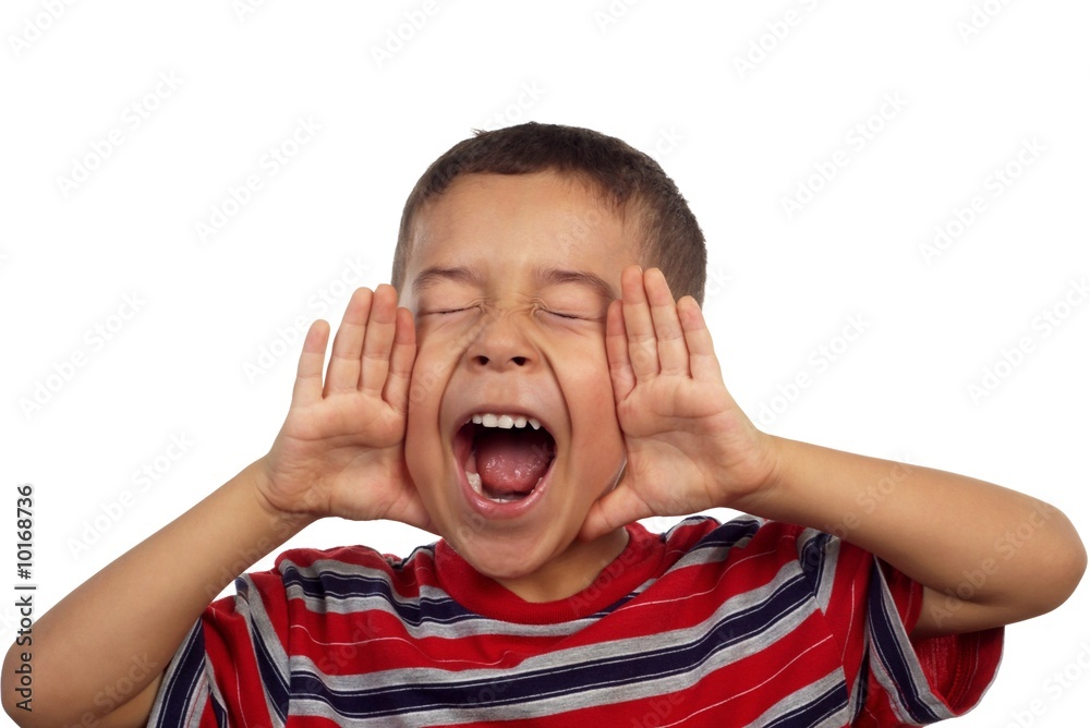 Hispanic boy yelling or screaming 5 years old Stock Photo | Adobe Stock