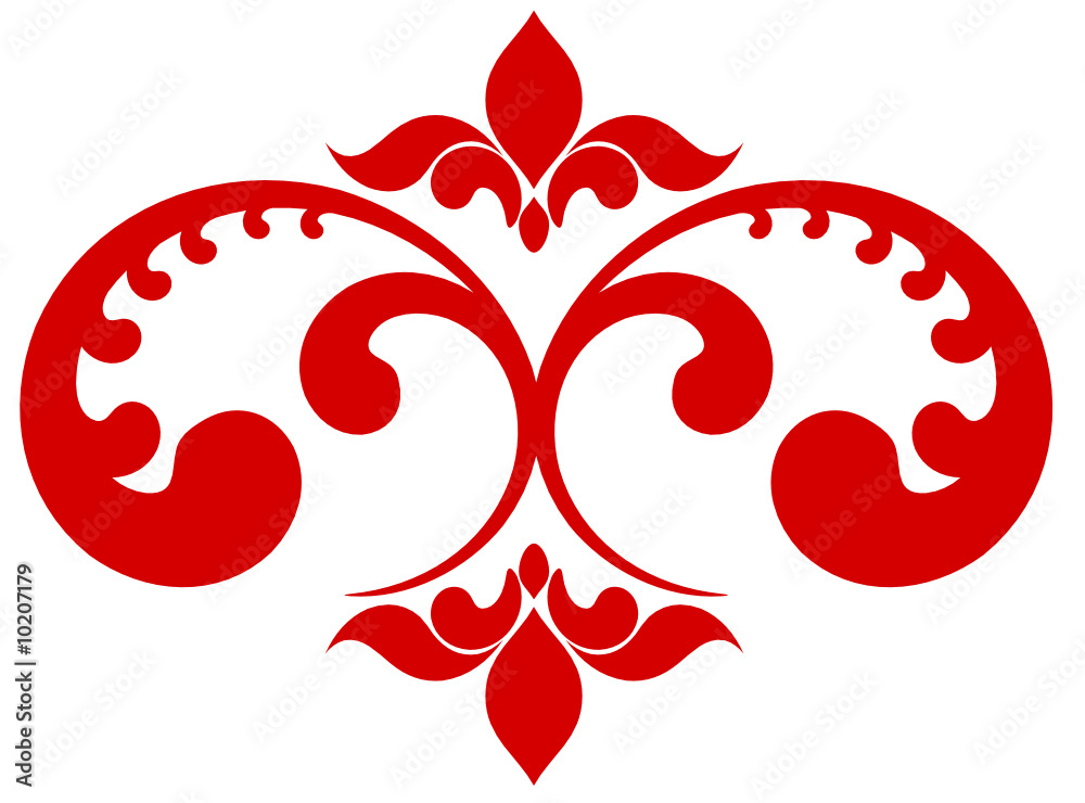 vector red victorian design isolated on white background Stock Vector ...