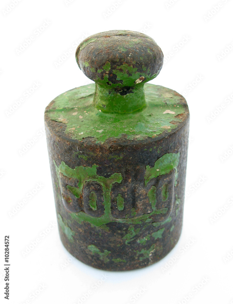 Weight old 500 kg isolated green on white background Stock Photo ...
