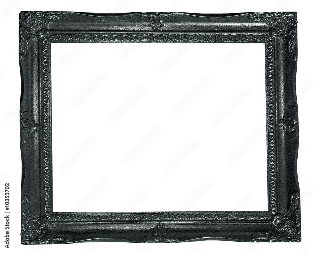 Black wooden rectangle frame with border designs Stock Photo | Adobe Stock