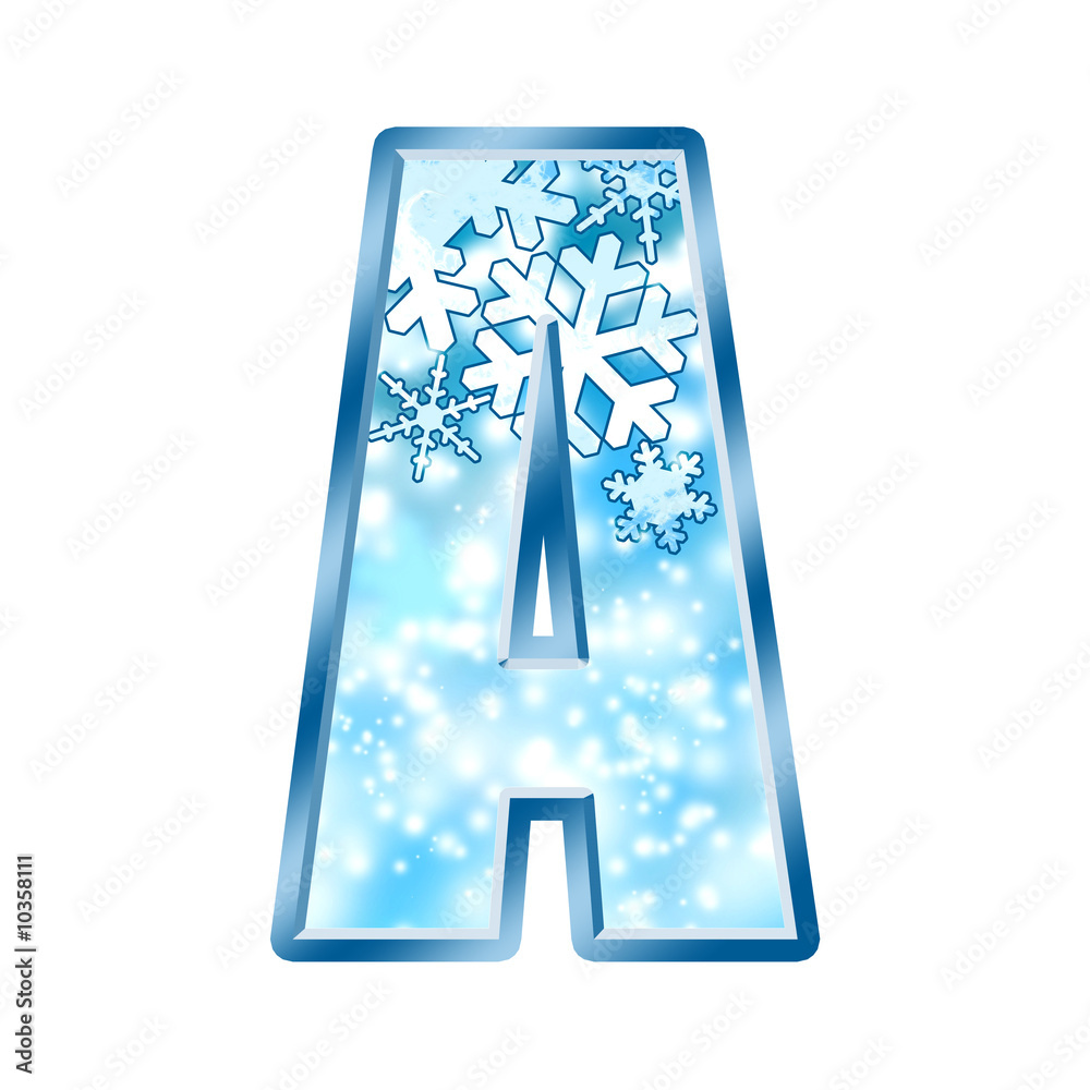 Winter Alphabet Letter A Stock Illustration | Adobe Stock