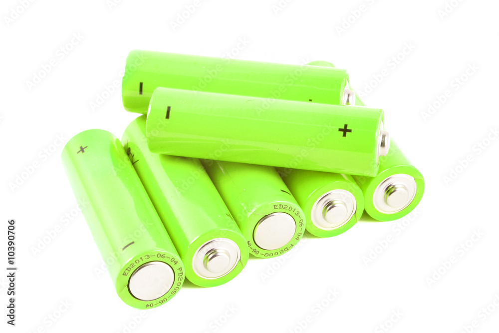 batteries showing the positive and negative signs Stock Photo | Adobe Stock