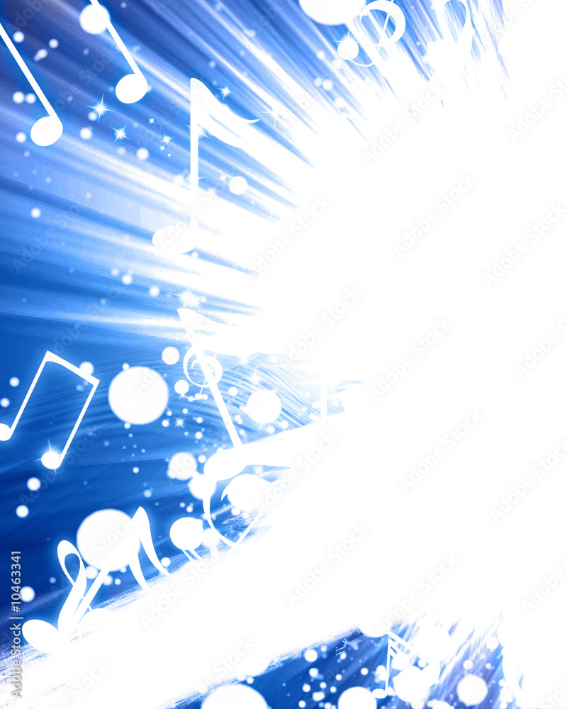 music notes on a soft blue background Stock Illustration | Adobe Stock