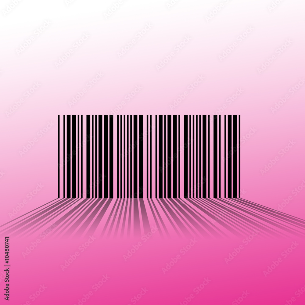 Code barre fond rose Stock Illustration | Adobe Stock