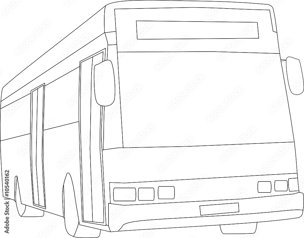 vector - city bus with two doors Stock Vector | Adobe Stock