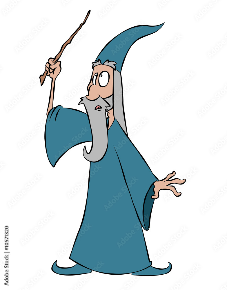 Cartoon Wizard Stock Illustration | Adobe Stock