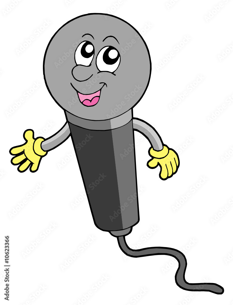 Cartoon microphone Stock Vector | Adobe Stock