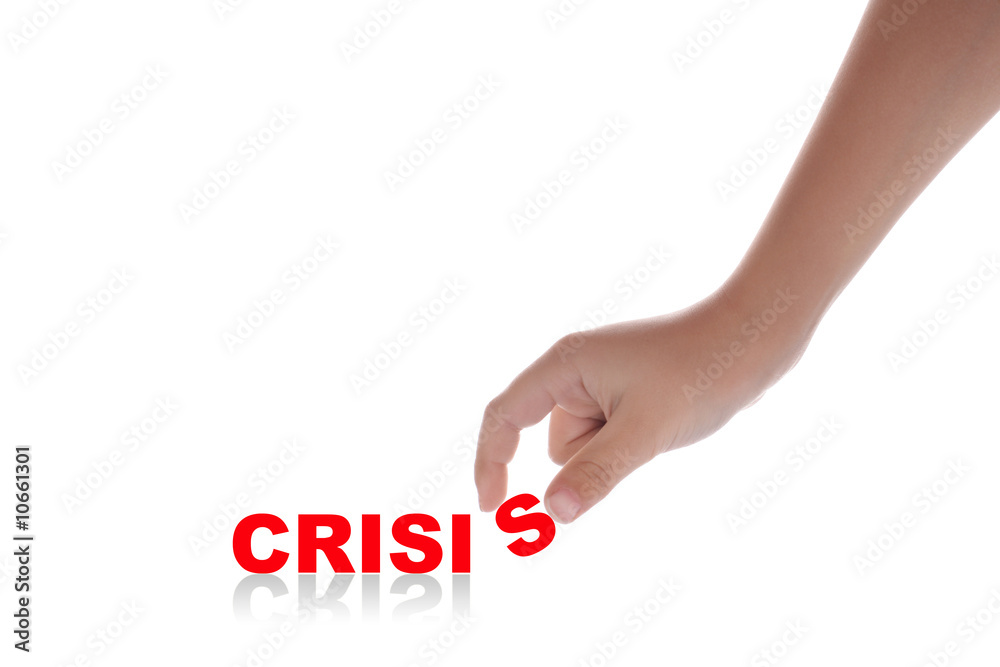 Hand and word isolated on white, concept picture Stock Photo | Adobe Stock