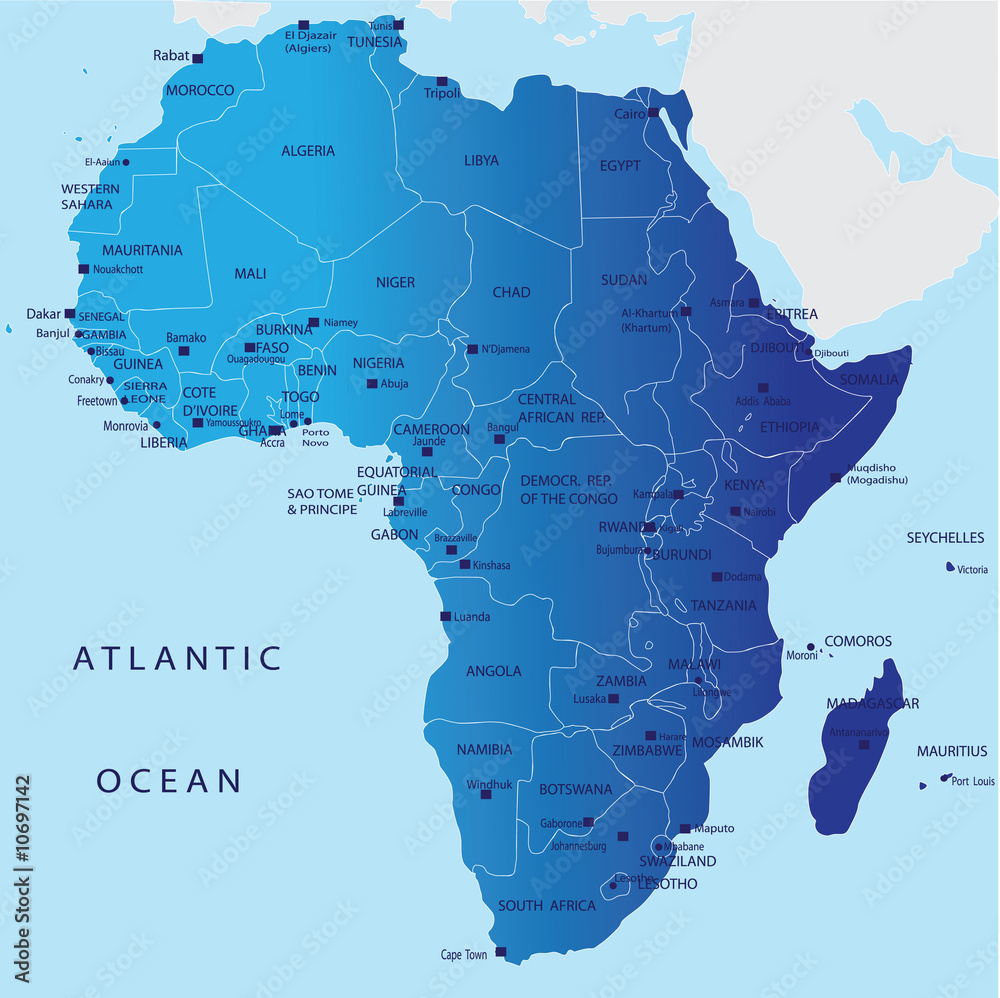 Political map of Africa ilustração do Stock | Adobe Stock