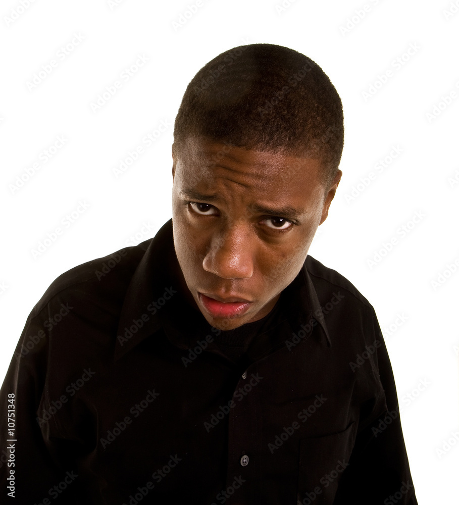 Young Black Man Looking Confused Stock Photo | Adobe Stock