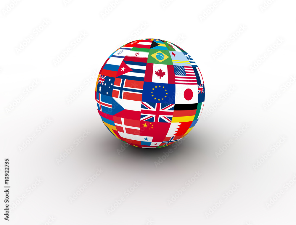 World flags globe Stock Illustration | Adobe Stock