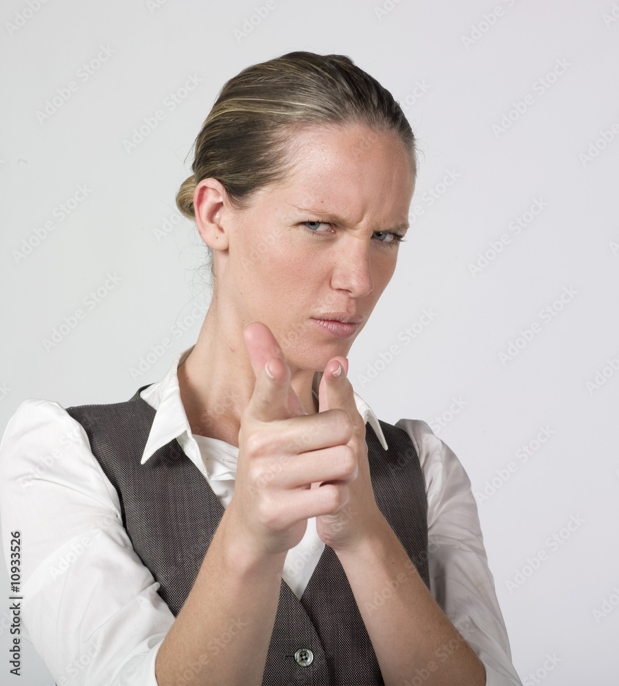 angry businesswoman pointing Stock Photo | Adobe Stock