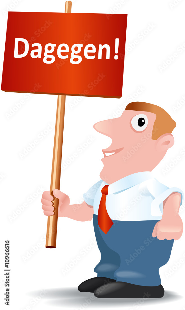 Figur mit Schild dagegen Stock-Vektorgrafik | Adobe Stock