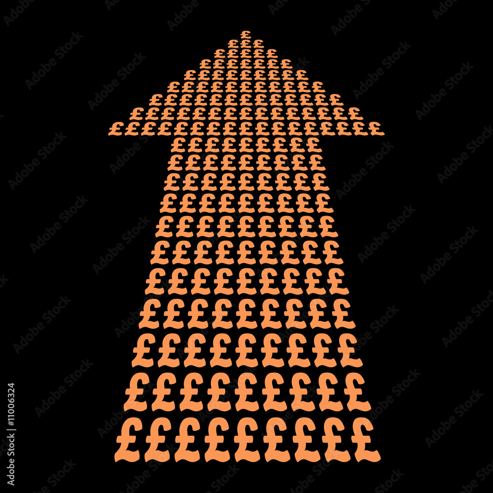 Pound symbol up arrow Stock Illustration | Adobe Stock