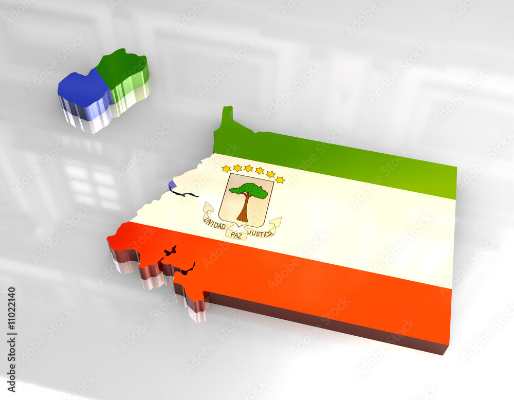3d flag map of Guinea Equatorial Stock Illustration | Adobe Stock