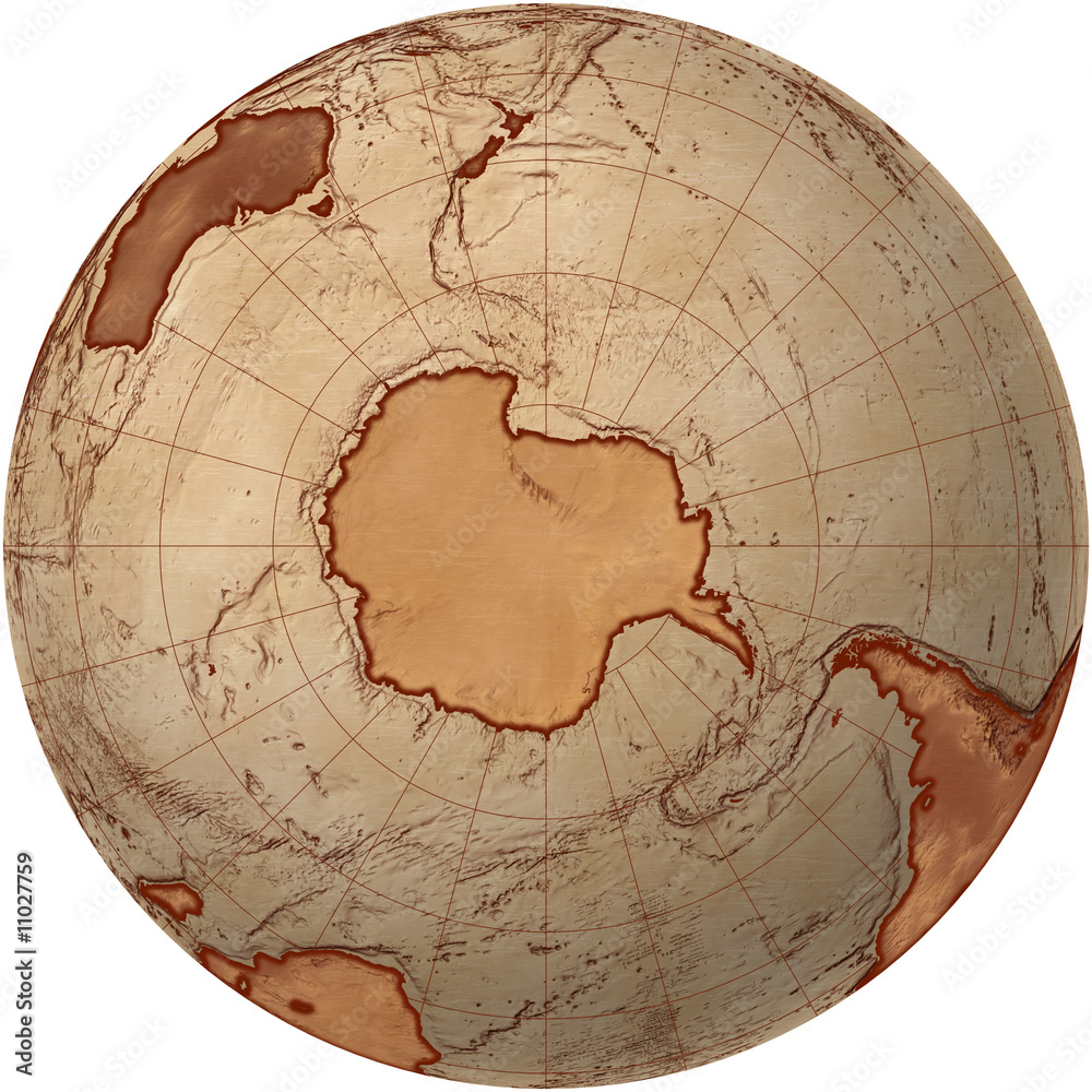 Globe over the South Pole - Antarctica Stock Illustration | Adobe Stock