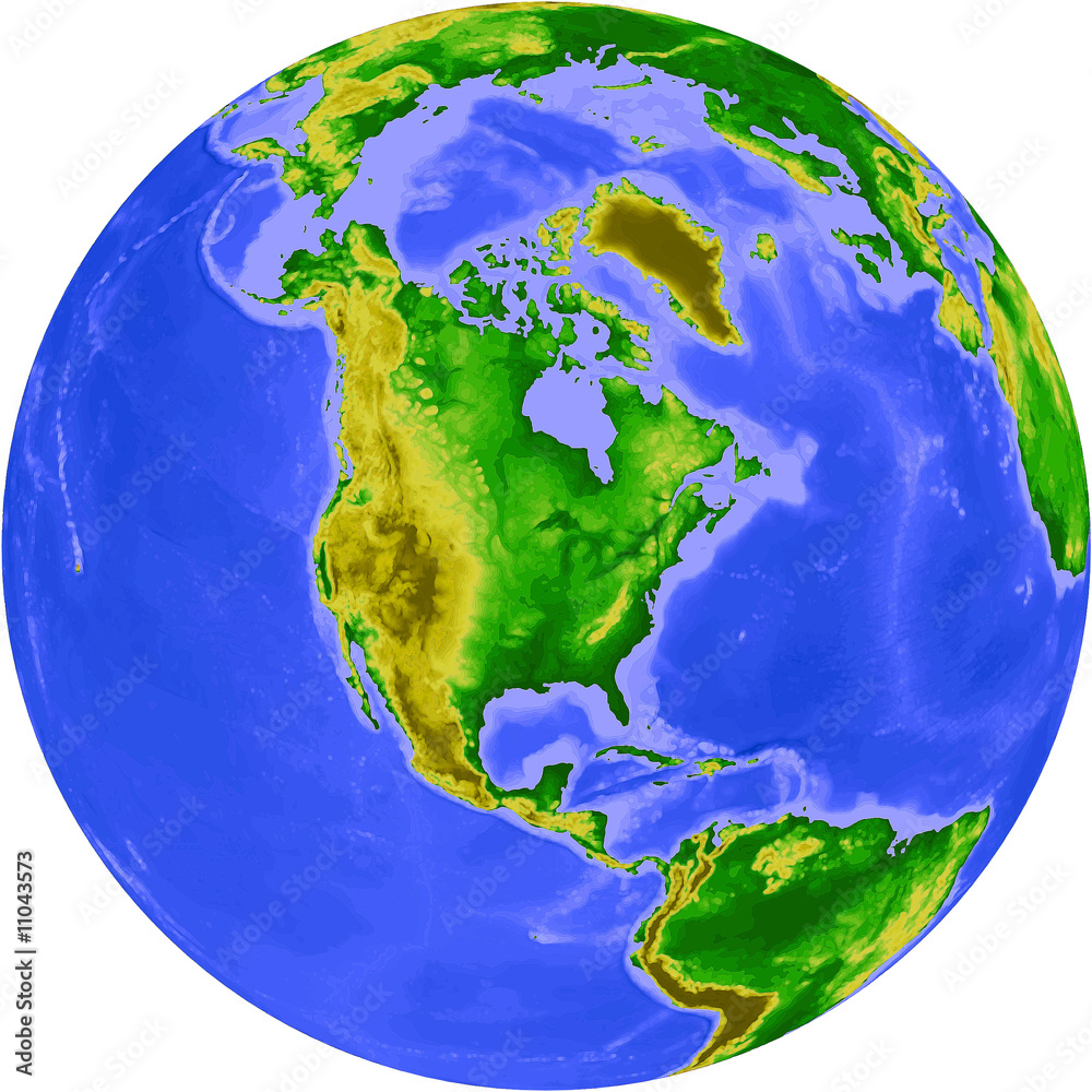 Globe showing North America Stock Illustration | Adobe Stock