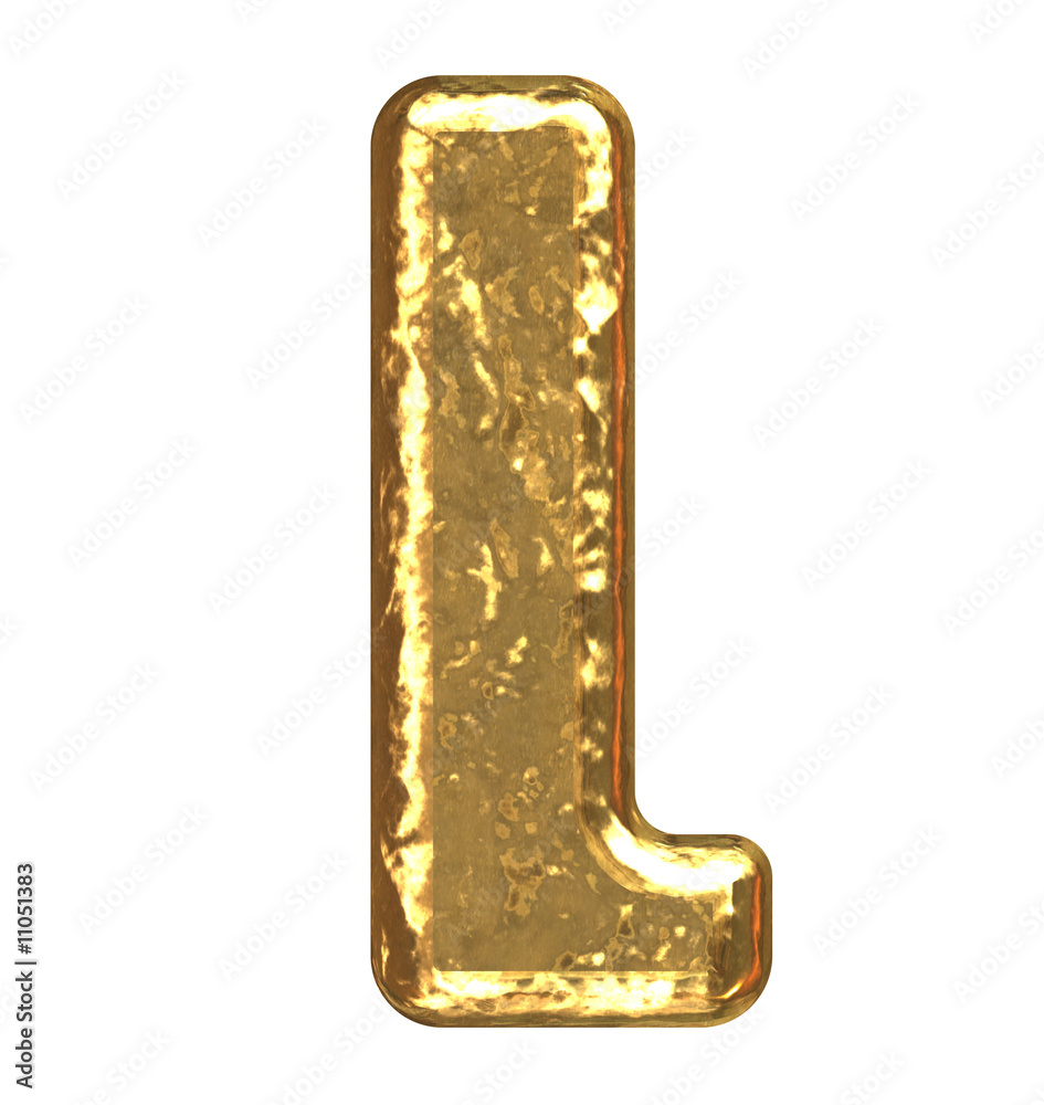 Golden font. Letter 'l'.Lower case. Stock Illustration | Adobe Stock
