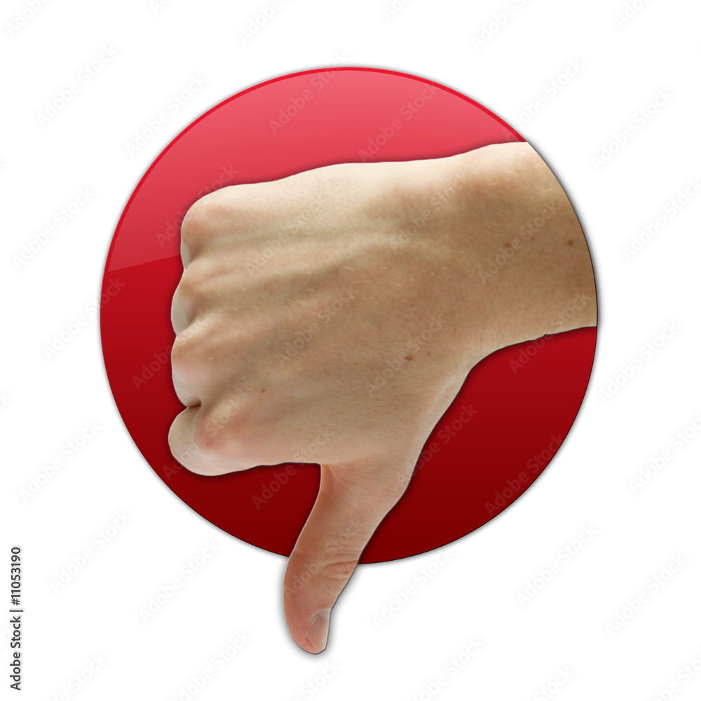 Daumen runter - Nicht ok - Button Stock Photo | Adobe Stock