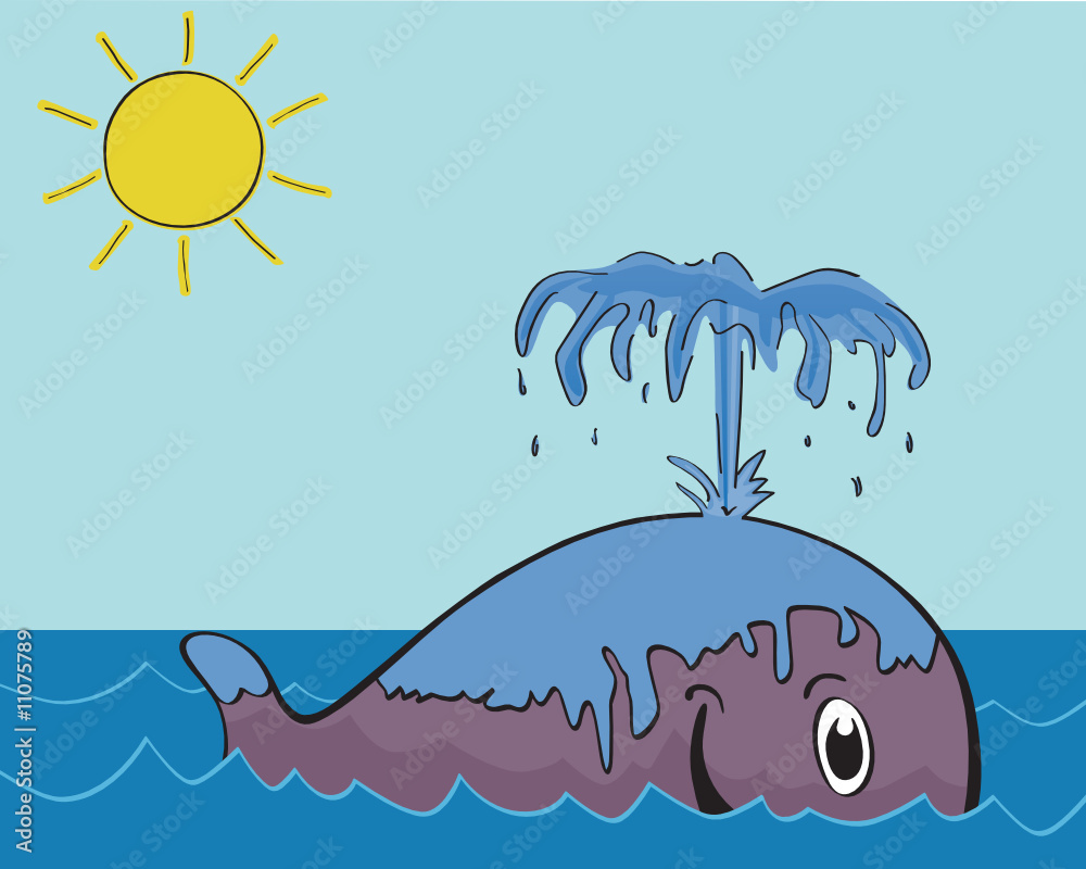 cartoon whale Stock Vector | Adobe Stock