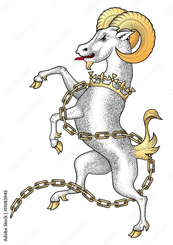 Ram coat of arms Stock Illustration | Adobe Stock