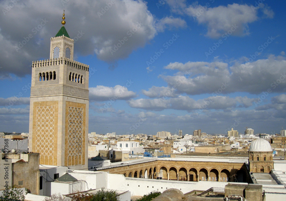 vue panoramique sur la mosquée zitouna Stock Photo | Adobe Stock