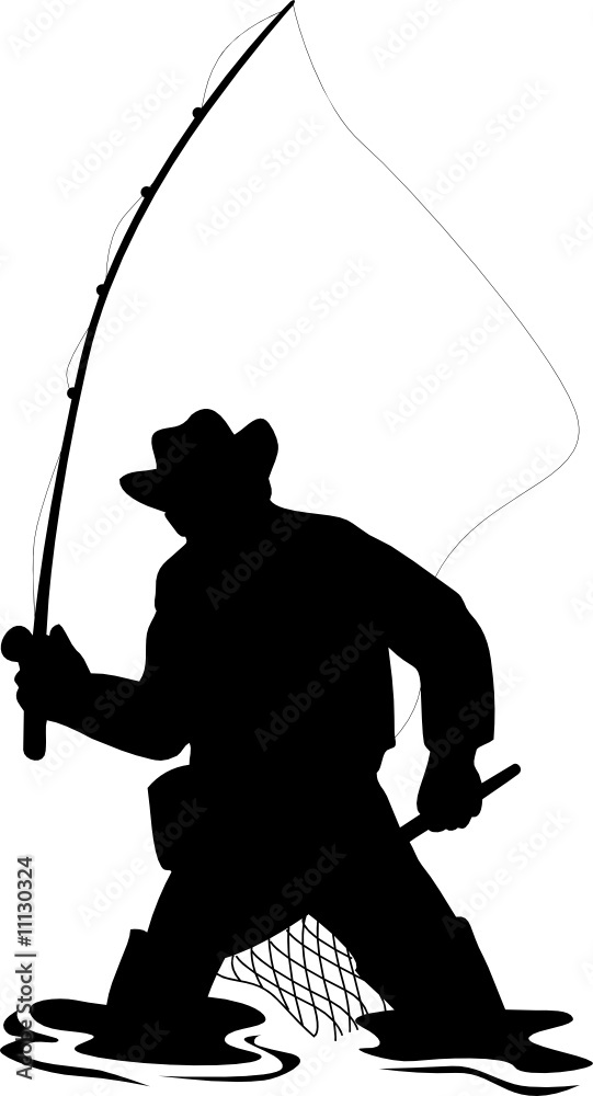 Fly fisherman Stock Vector | Adobe Stock