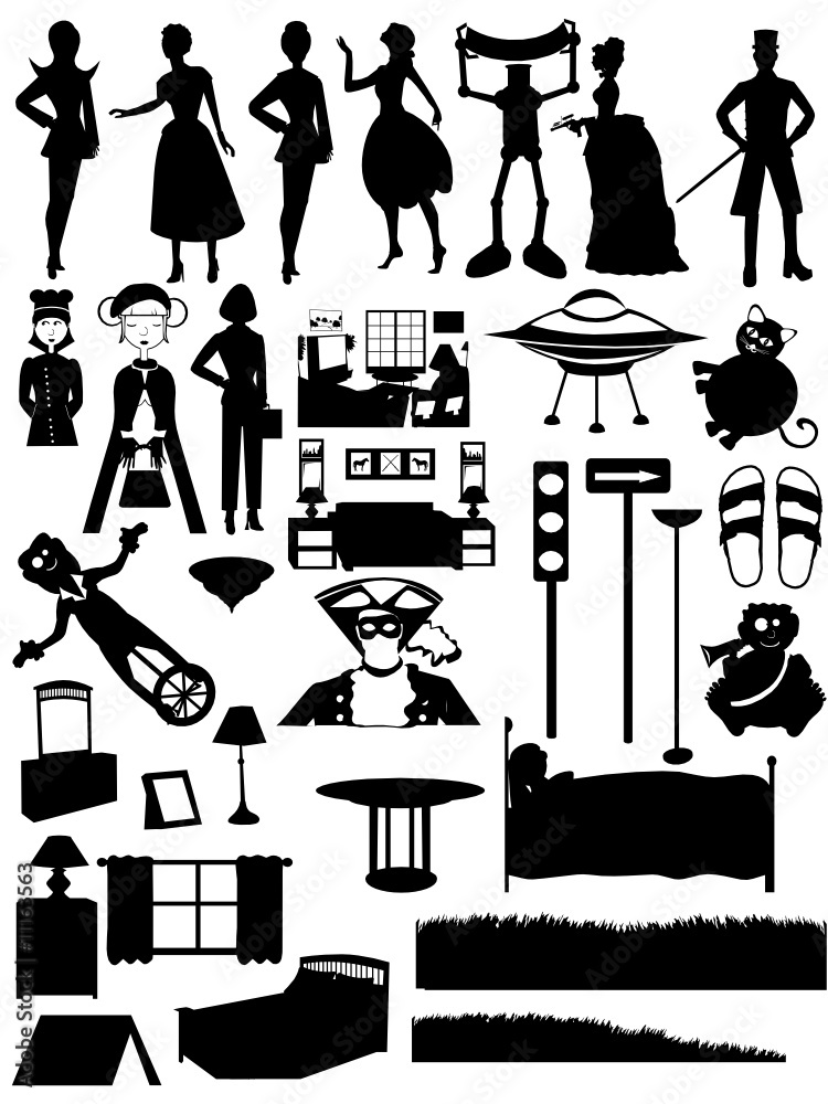 Silhouettes set Stock Vector | Adobe Stock