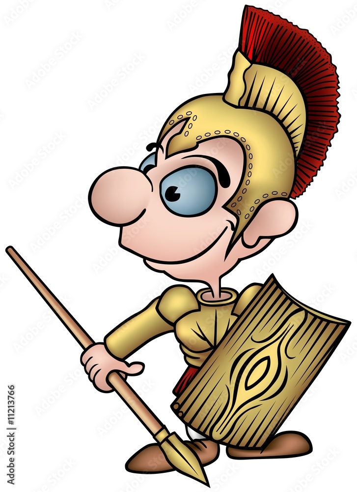 Roman Soldier - colored cartoon illustration Stock Illustration | Adobe ...