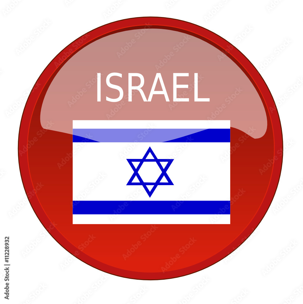 Israel Flag on red shiny Circle Stock Vector | Adobe Stock